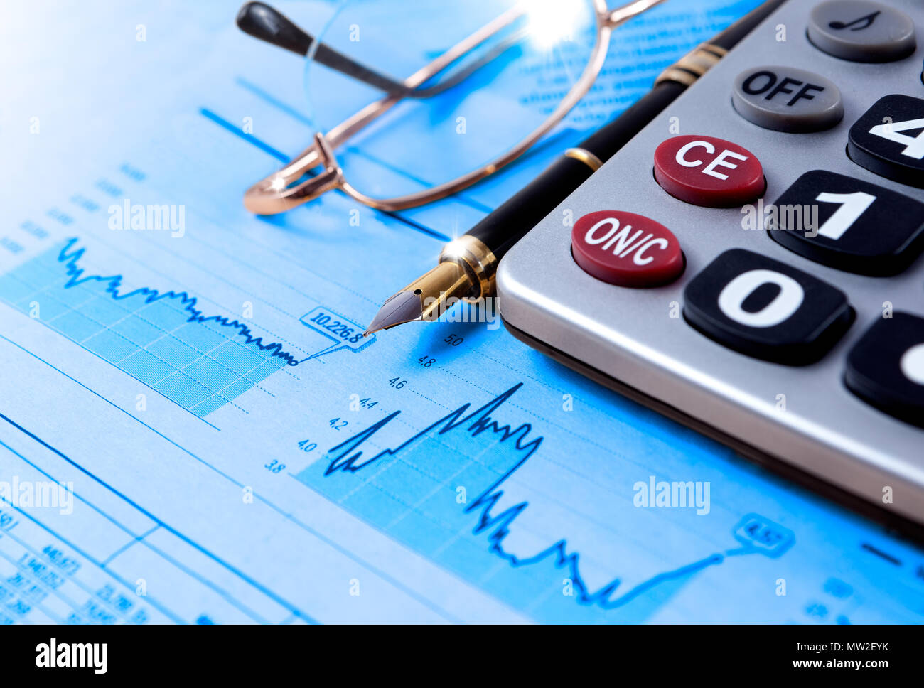 finances and economical background.Statistic, graphics, glasses and ...