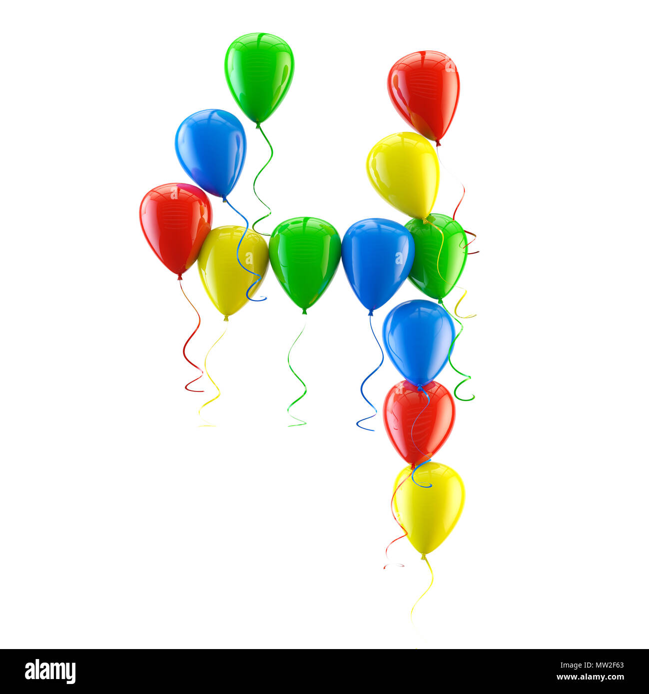 3D rendering.Funny balloons letter for birthday party and celebrations ...