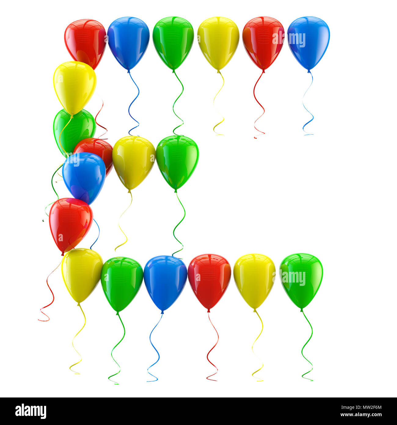 3D rendering.Funny balloons letter for birthday party and celebrations ...
