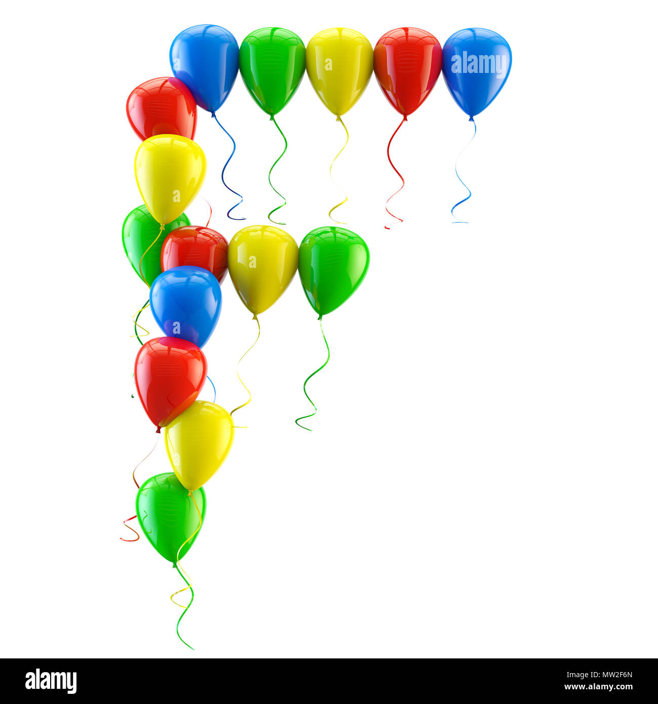 3D rendering.Funny balloons letter for birthday party and celebrations ...