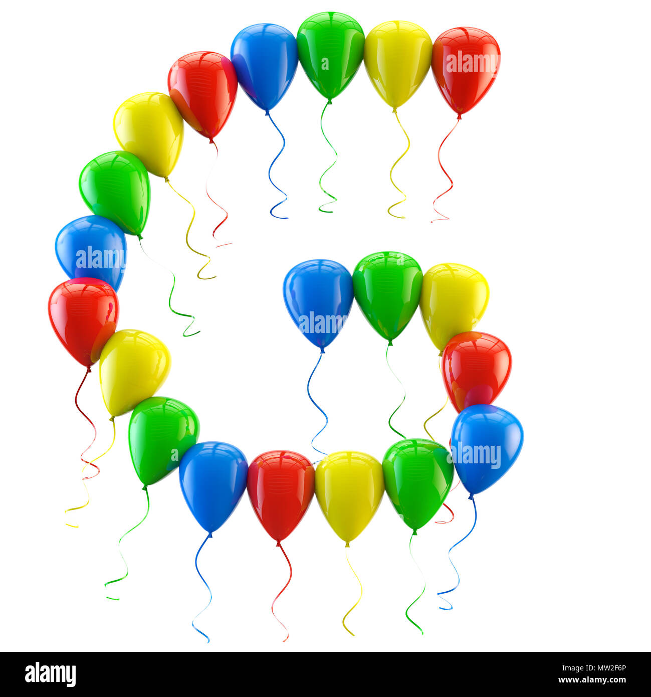 3D rendering.Funny balloons letter for birthday party and celebrations ...