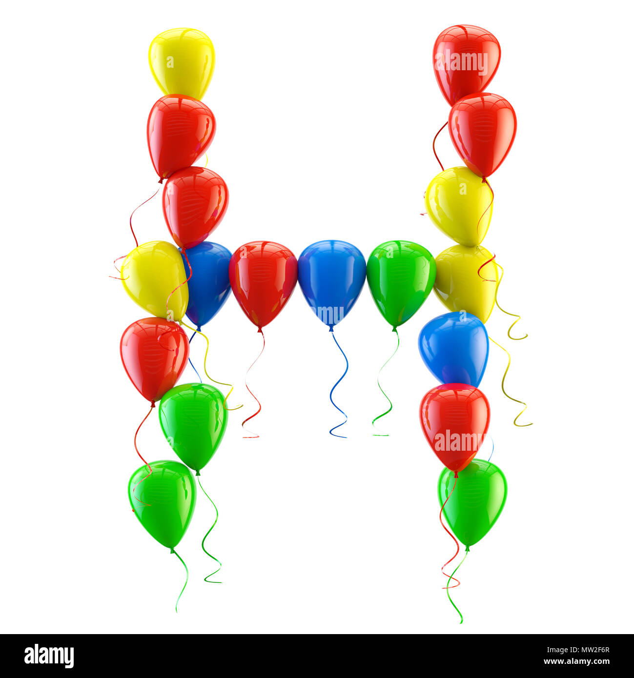 3D rendering.Funny balloons letter for birthday party and celebrations ...