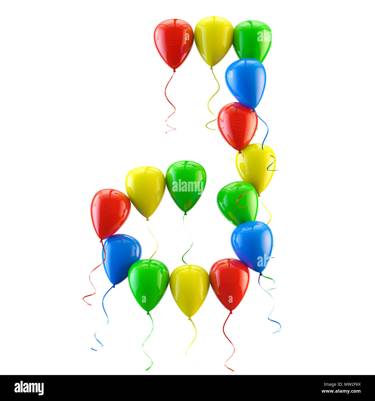 3D rendering.Funny balloons letter for birthday party and celebrations ...