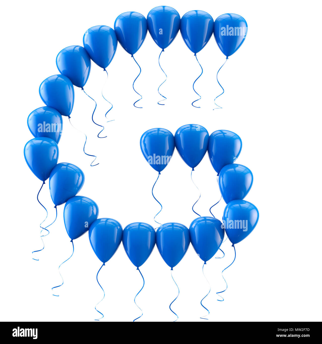 3D rendering.Funny balloons letter for birthday party and celebrations ...