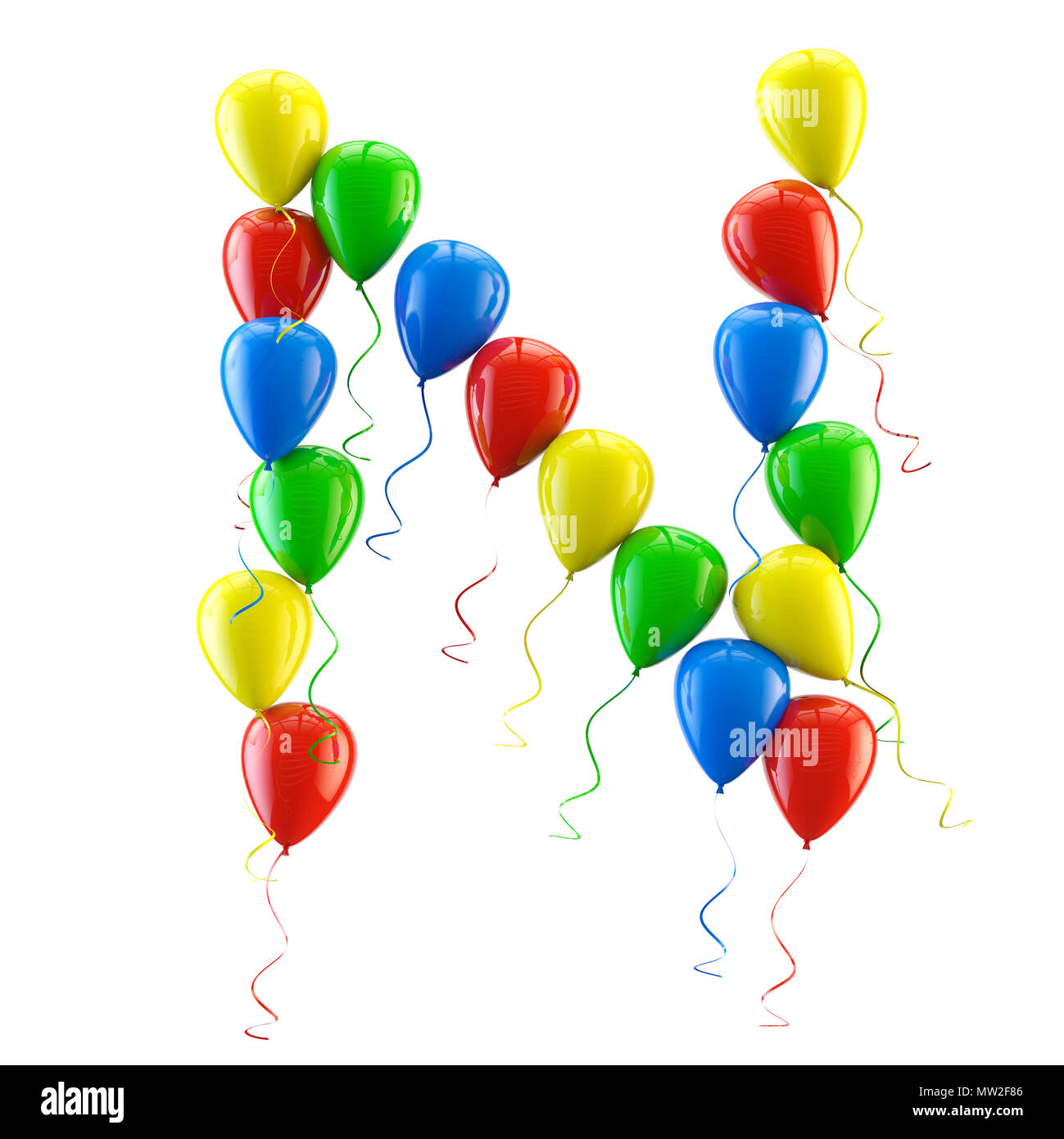 3D rendering.Funny balloons letter for birthday party and celebrations ...