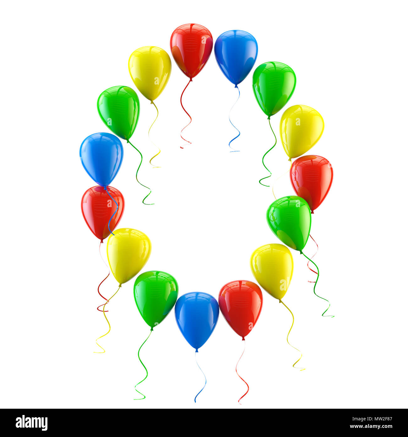 3D rendering.Funny balloons letter for birthday party and celebrations ...