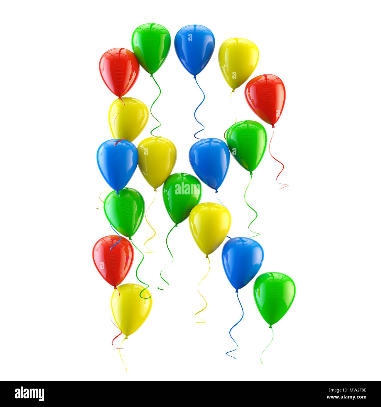 3D rendering.Funny balloons letter for birthday party and celebrations ...