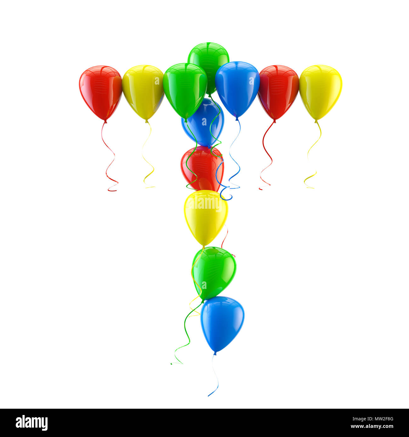 3D rendering.Funny balloons letter for birthday party and celebrations ...