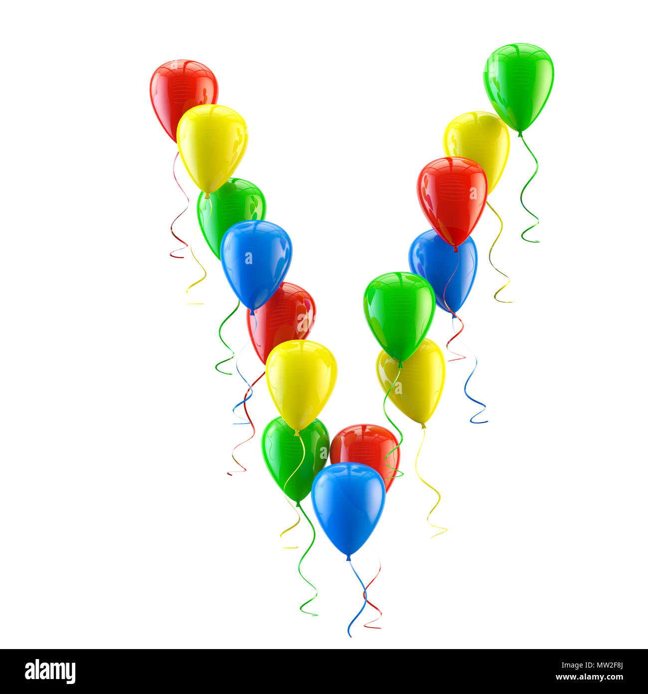 3D rendering.Funny balloons letter for birthday party and celebrations ...