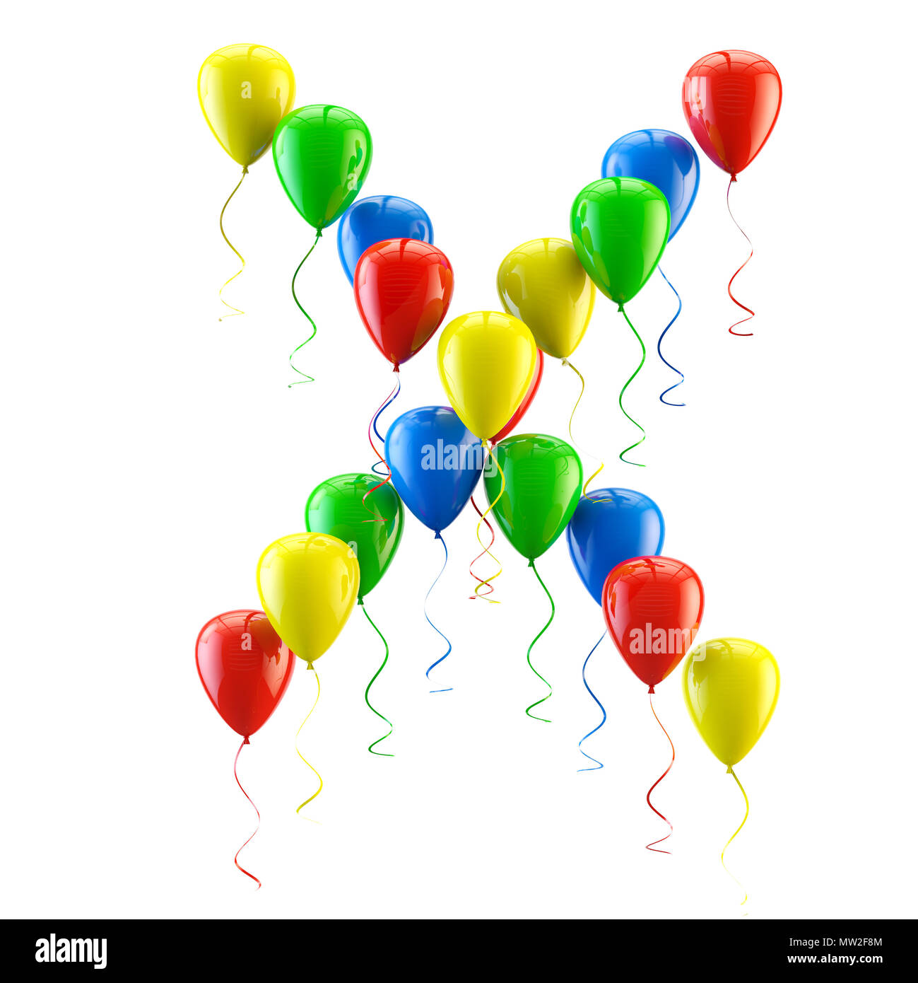 3D rendering.Funny balloons letter for birthday party and celebrations ...