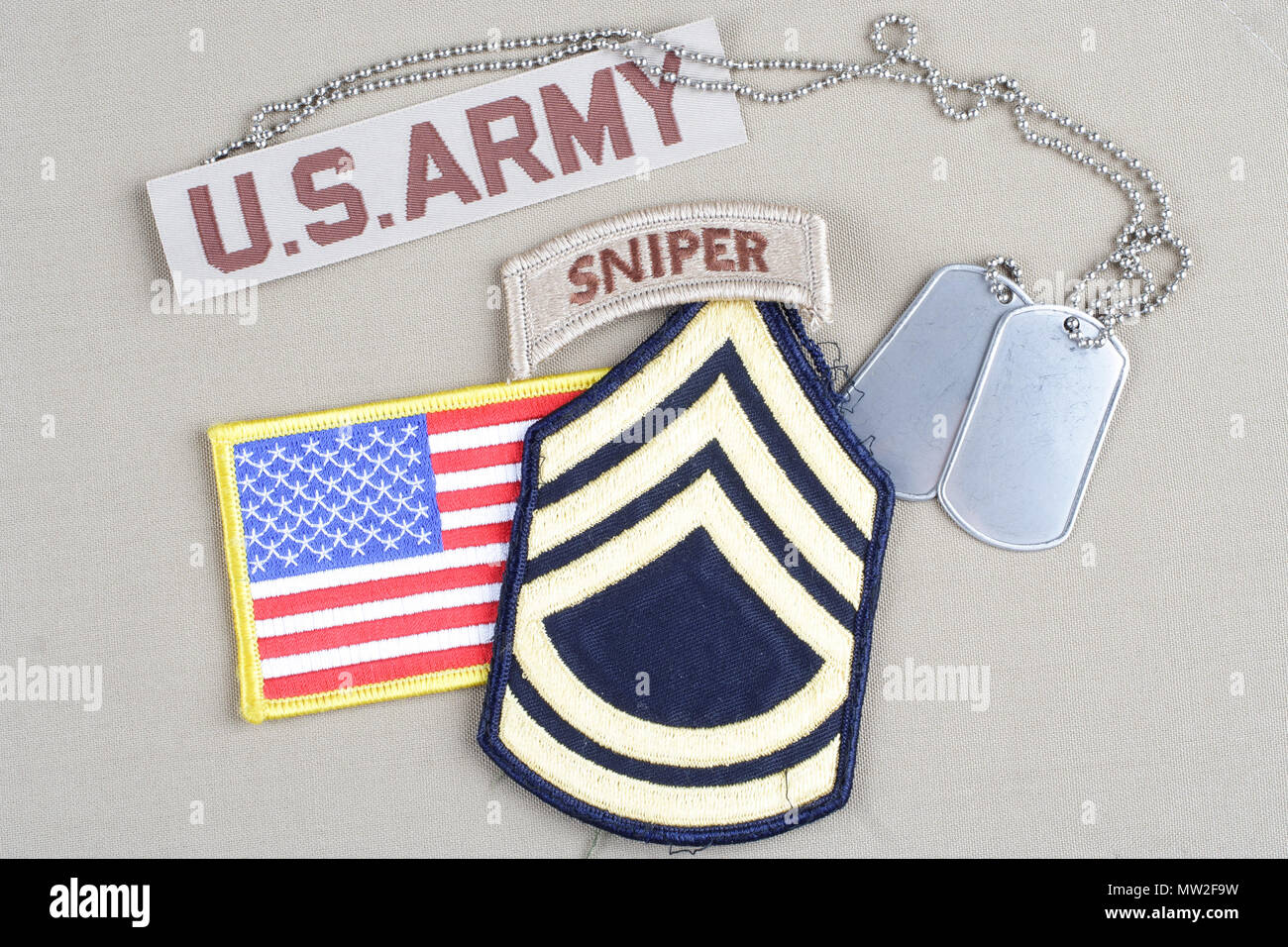 KIEV, UKRAINE - August 21, 2015. US ARMY Sergeant First Class rank ...