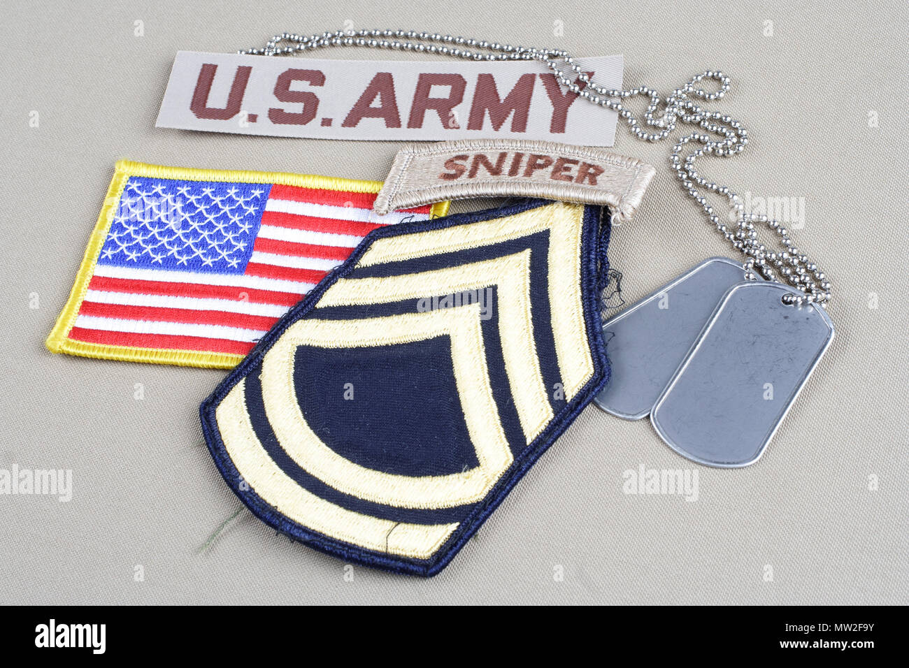 KIEV, UKRAINE - August 21, 2015. US ARMY Sergeant First Class rank ...