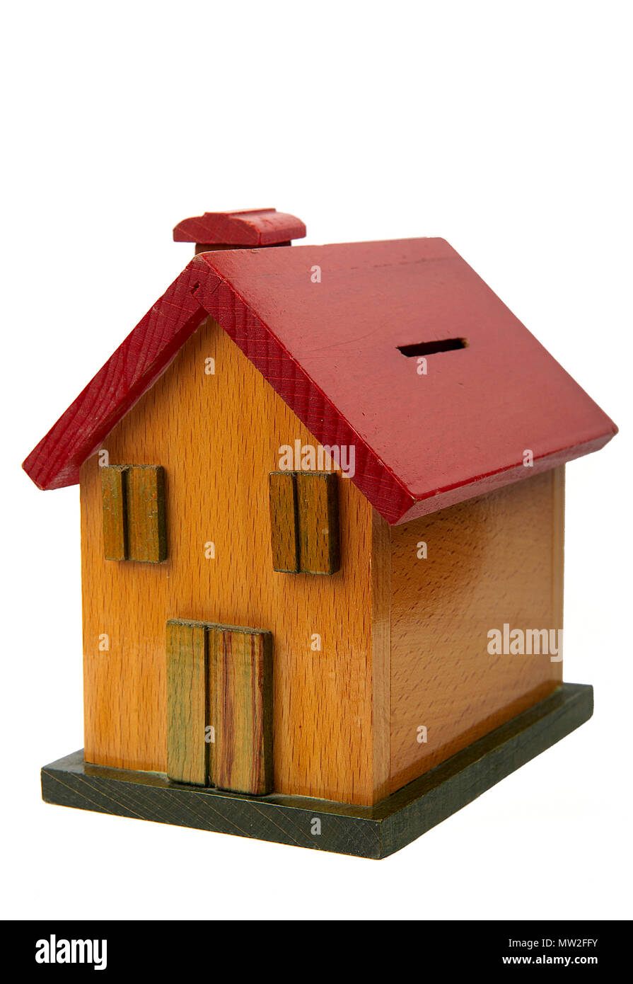 a small wooden house,money box Stock Photo - Alamy