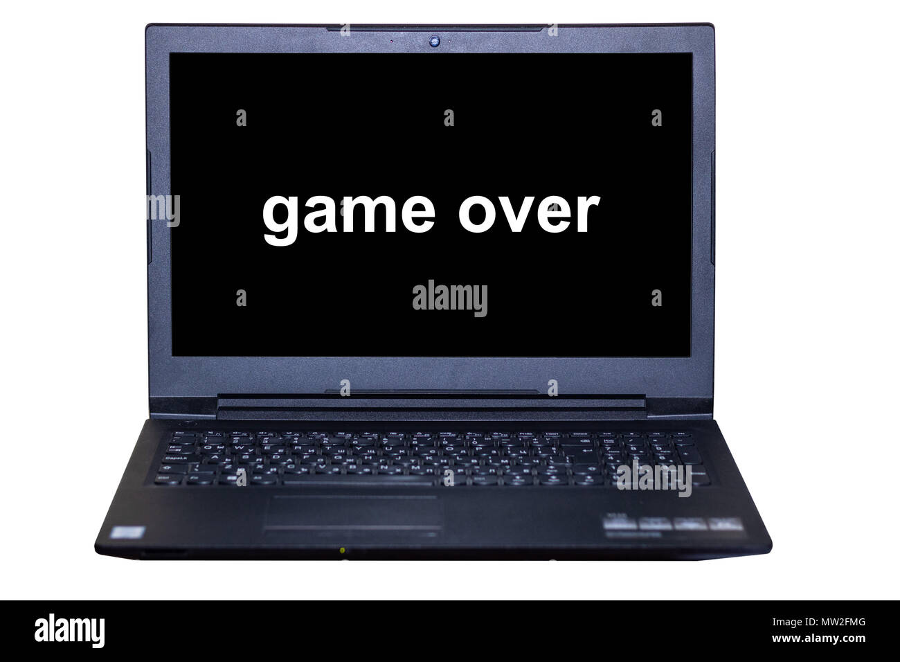 laptop monitor text on a white background Stock Photo - Alamy