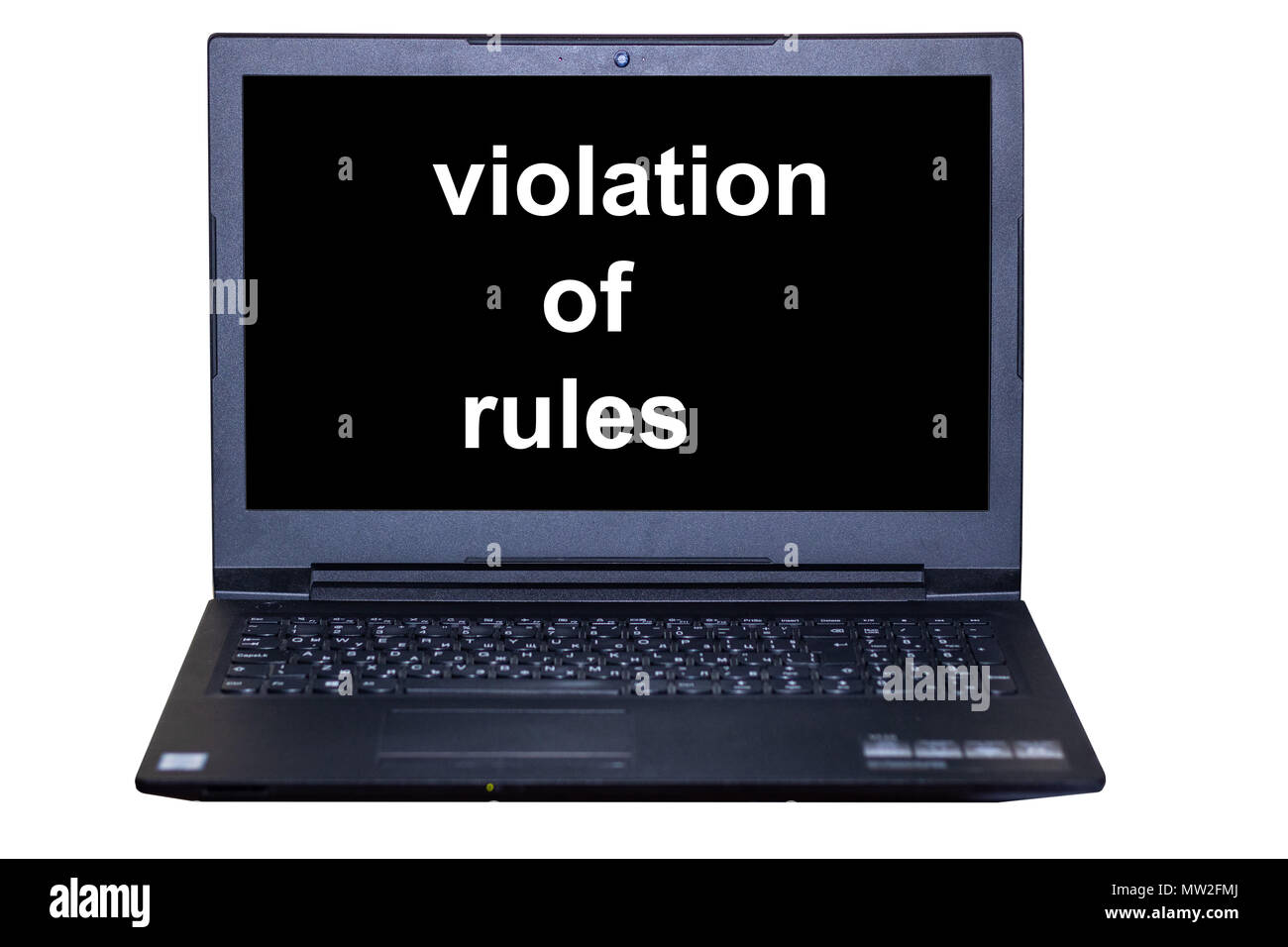 laptop monitor text on a white background Stock Photo - Alamy