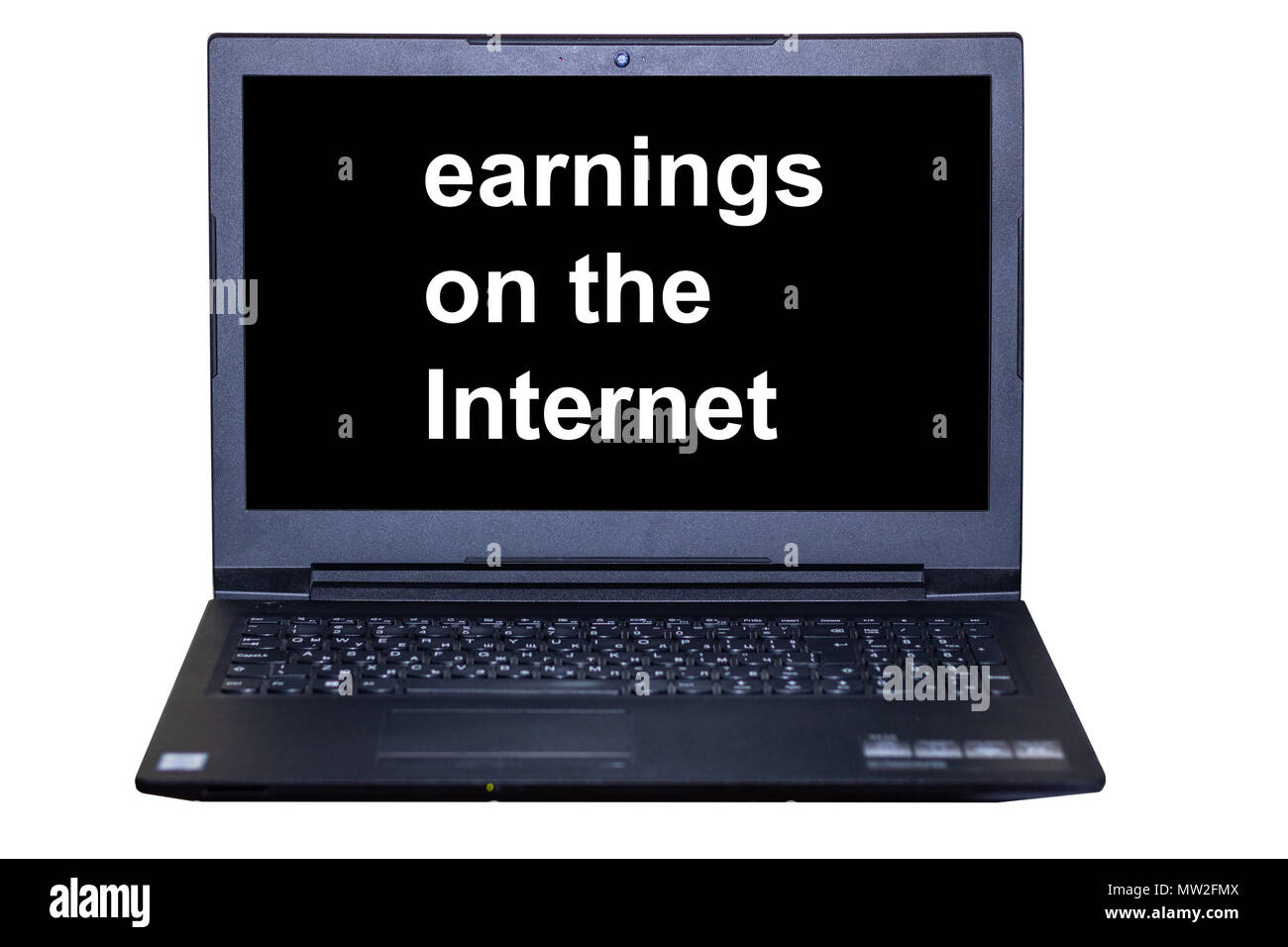 laptop monitor text on a white background Stock Photo - Alamy