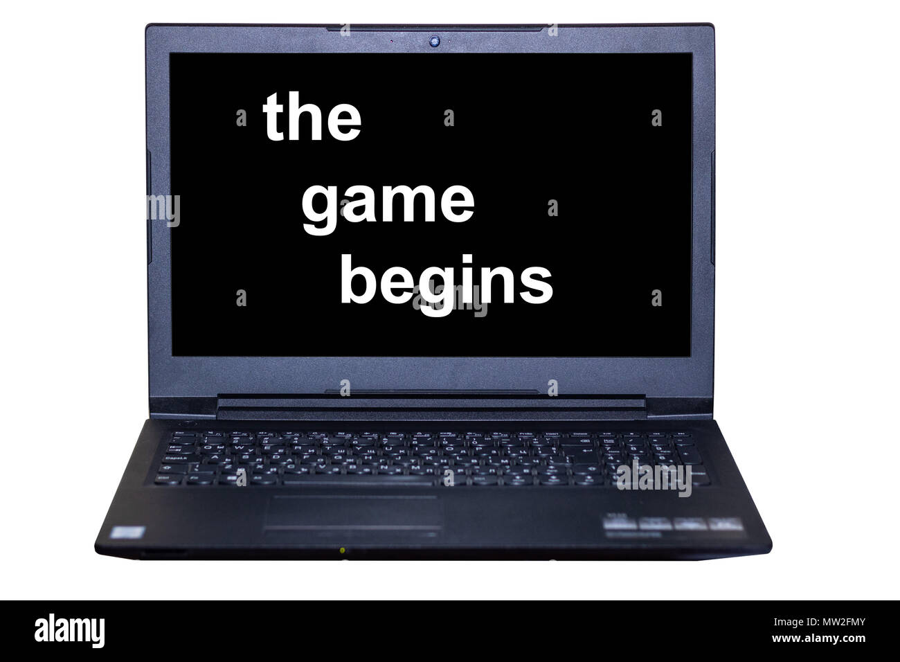 laptop monitor text on a white background Stock Photo - Alamy