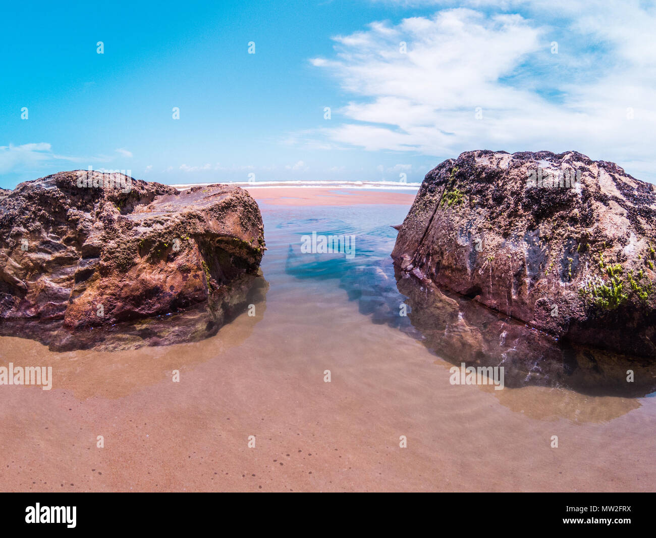 This photo was taken using a gopro on the beach of Imbassaí, Brazil ...