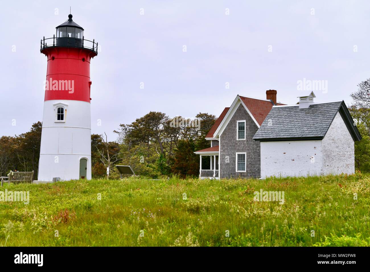 Nauset Beach Lighthouse on the Cape Cod National Seashore near Eastham ...