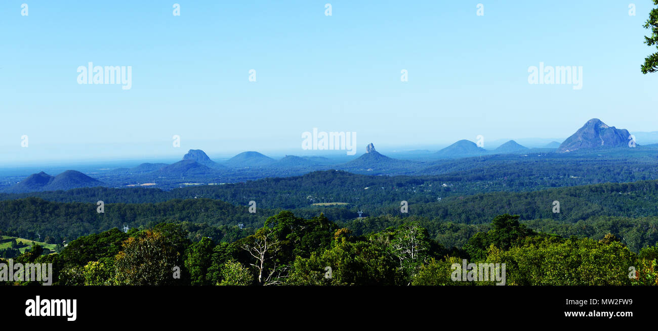 A view of the Glass House mountains in Queensland Stock Photo - Alamy