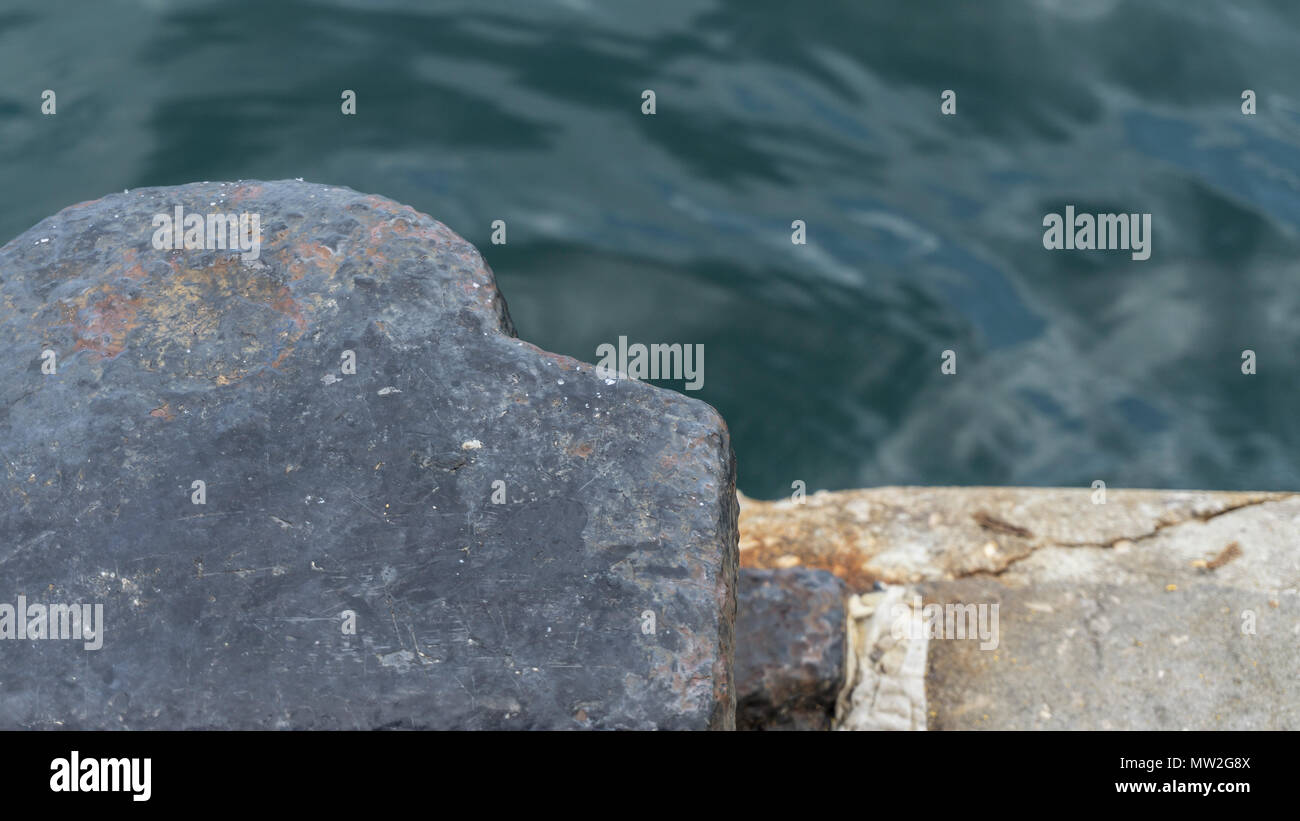 metal structure for landing ships port cleat sea Stock Photo - Alamy