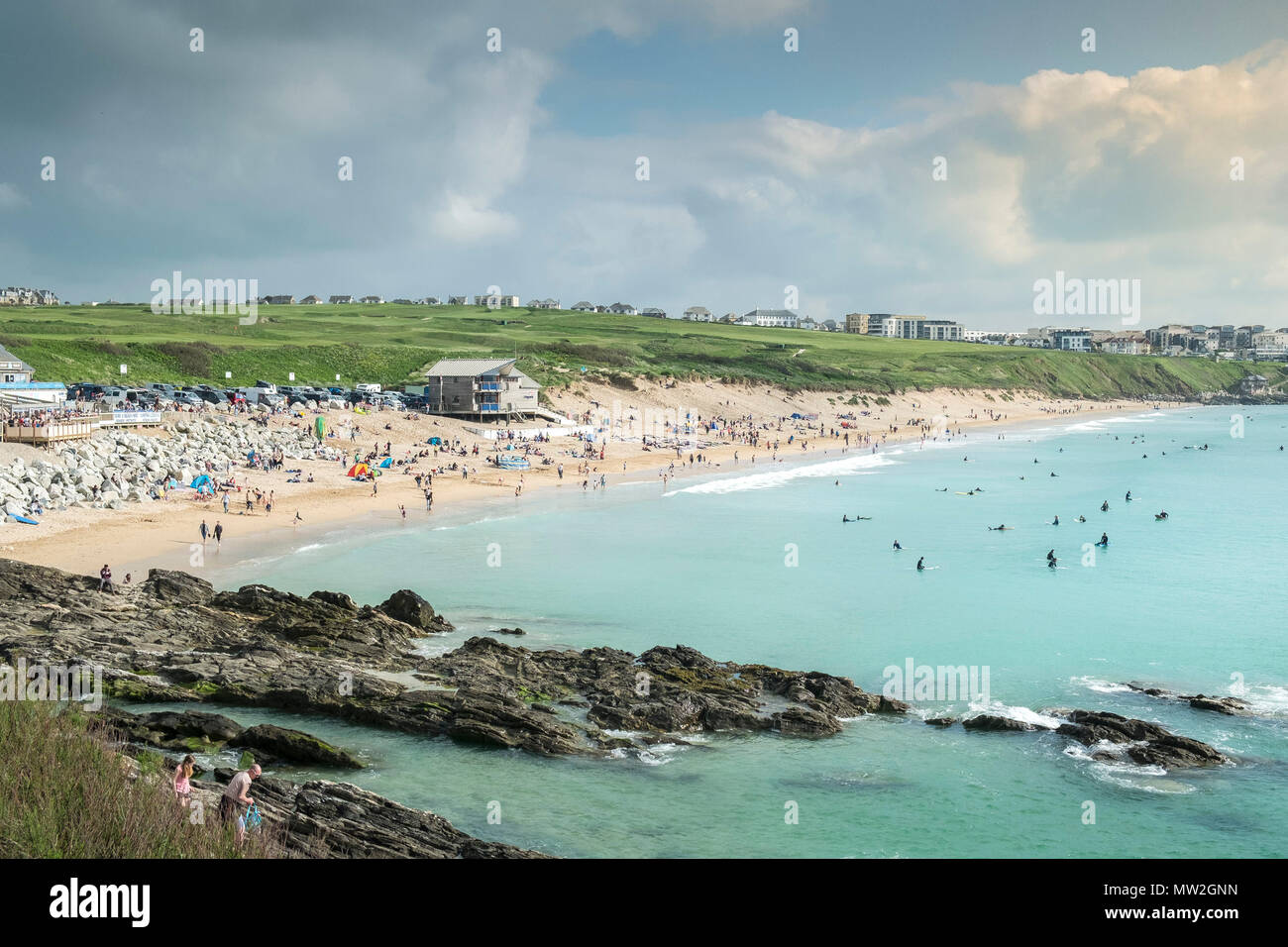 Fistral Beach in Newquay in Cornwall Stock Photo - Alamy