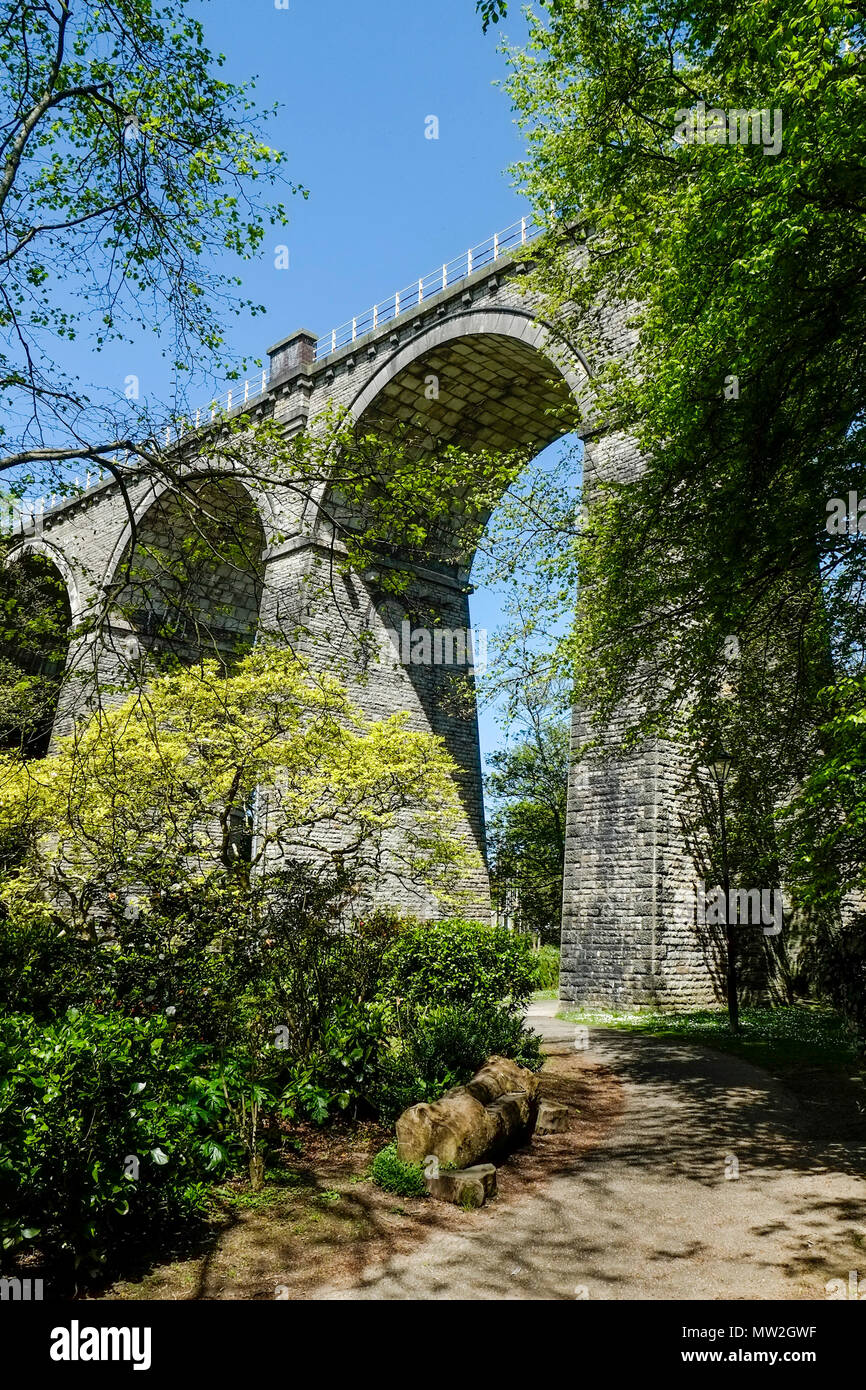 Trenance Viaduct a Grade II listed structure in Newquay Cornwall Stock ...