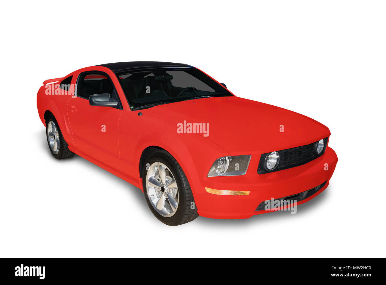 Red Mustang White Background