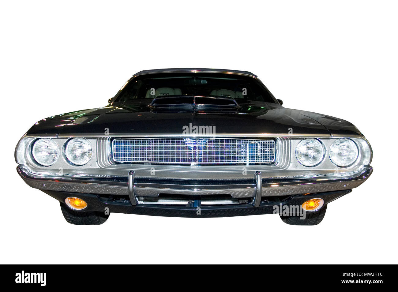 Close-up look at the front end of a Retro Dodge Classic Dodge ...