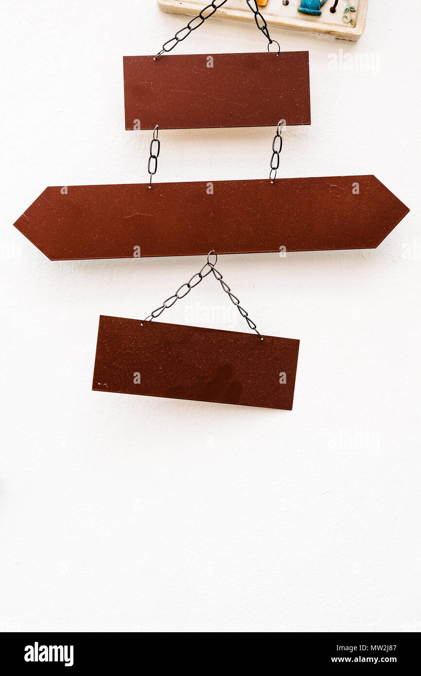 Blank board on the wall Stock Photo - Alamy