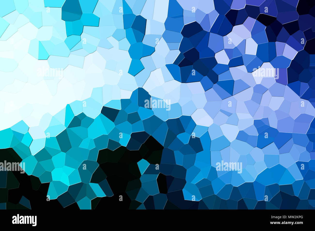 A photograph of an abstract geometric pattern from various blue ...