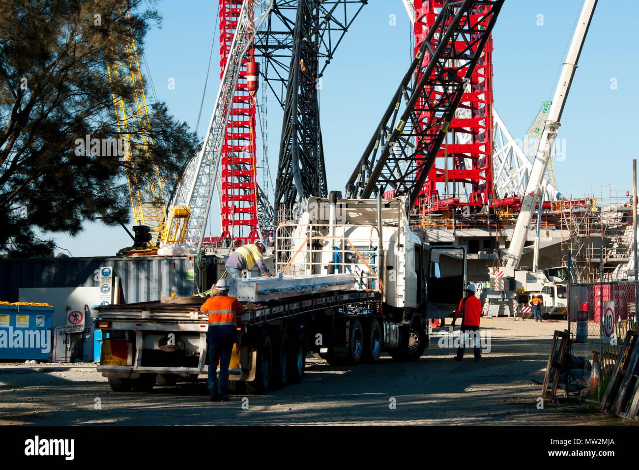 Construction of Matagarup Bridge - Perth - Australia Stock Photo - Alamy