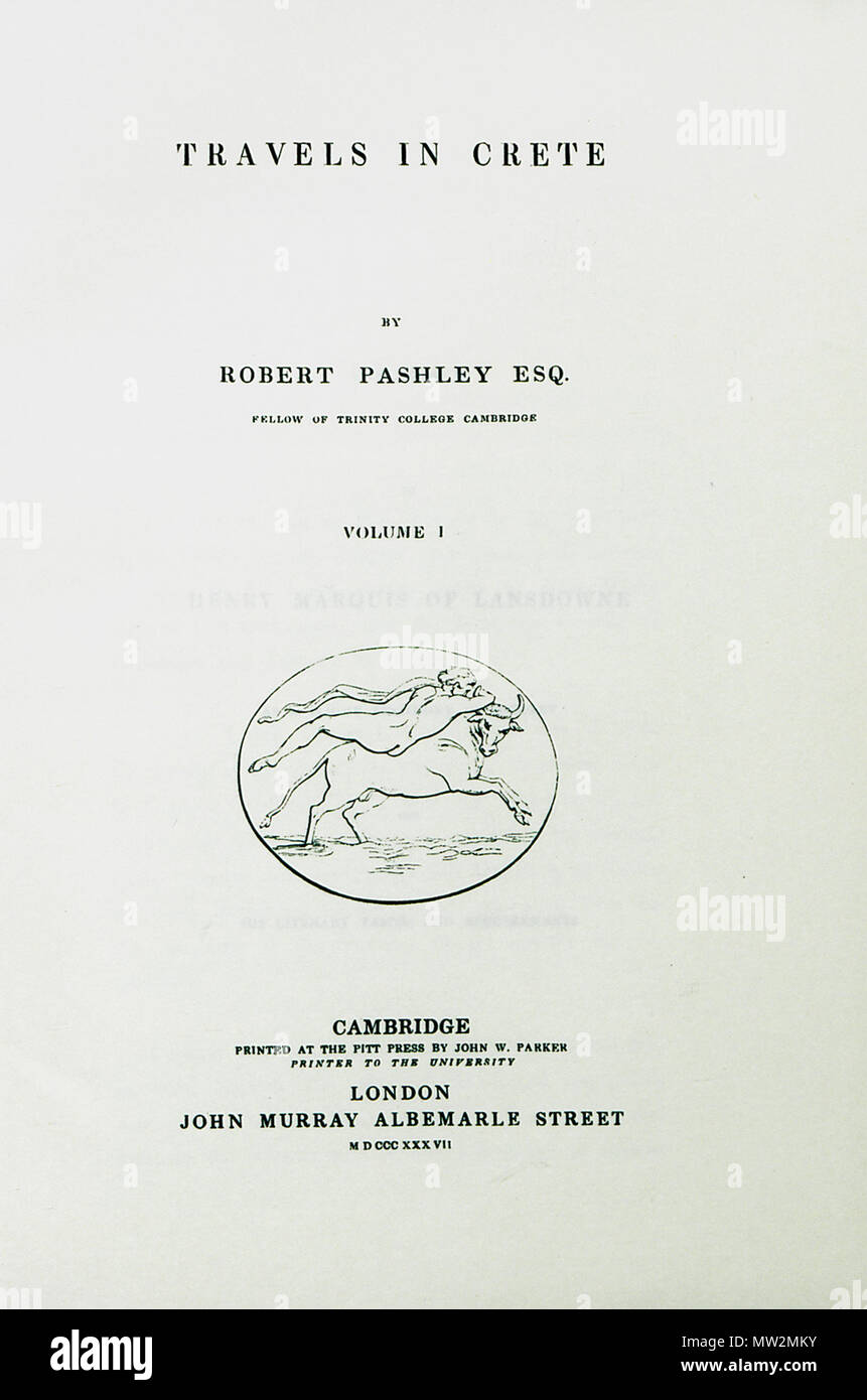 667 Σελίδα τίτλου α΄τόμου - Pashley Robert - 1837 Stock Photo - Alamy