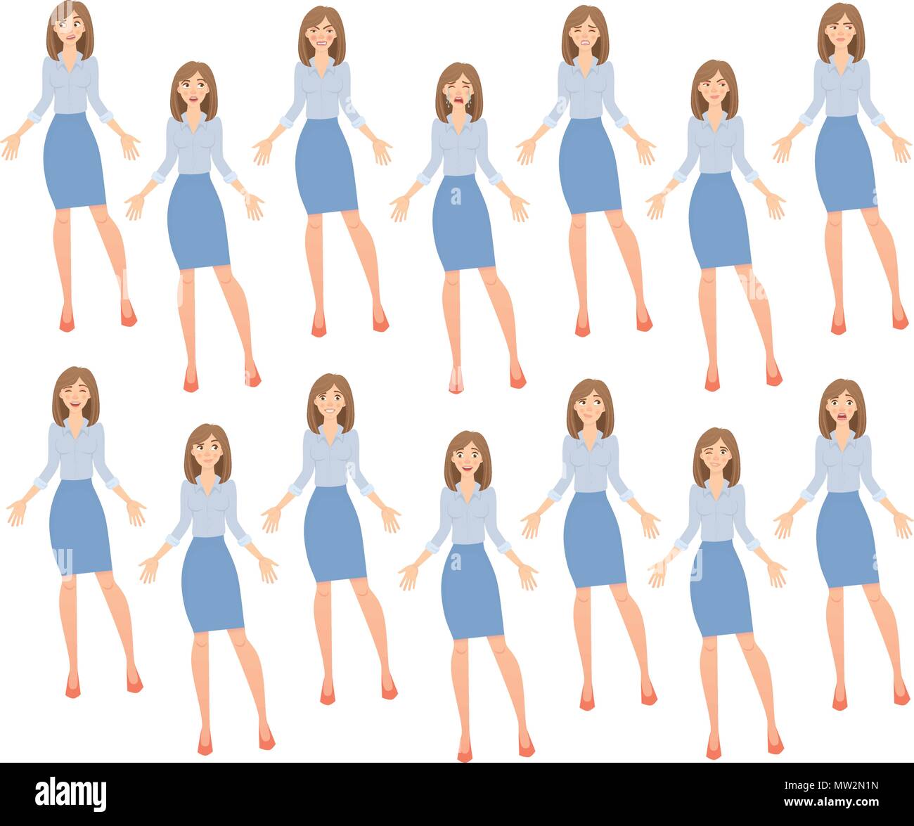 Funny face surprised woman Stock Vector Images - Alamy