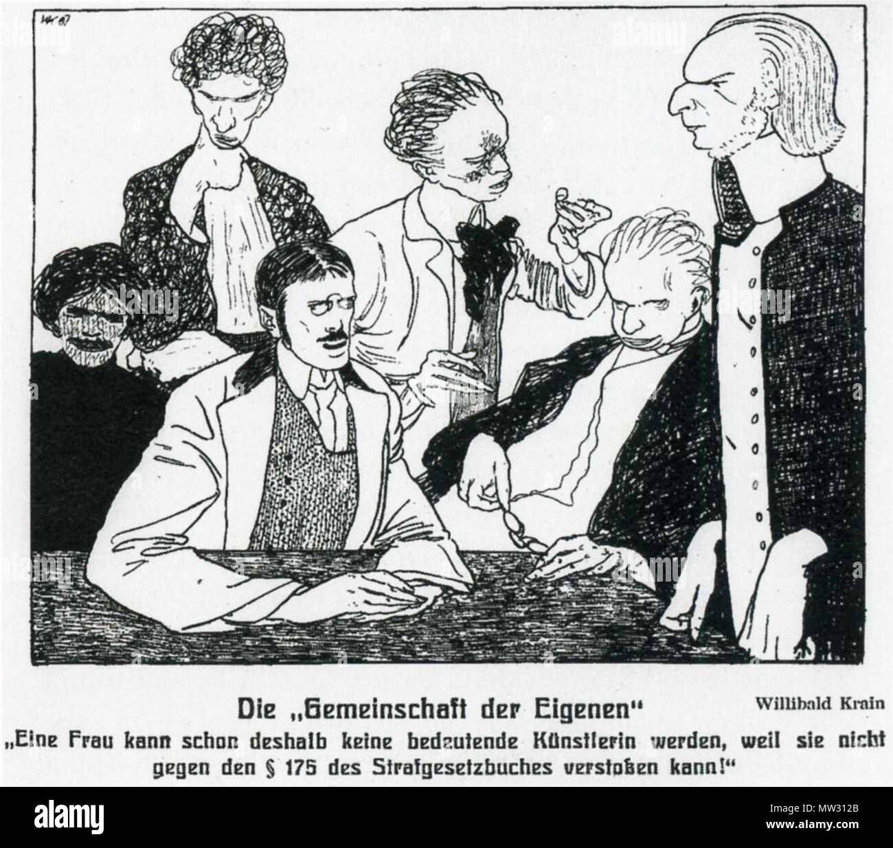 . English: Political cartoon by Willibald Krain (1886-1945) from the ...