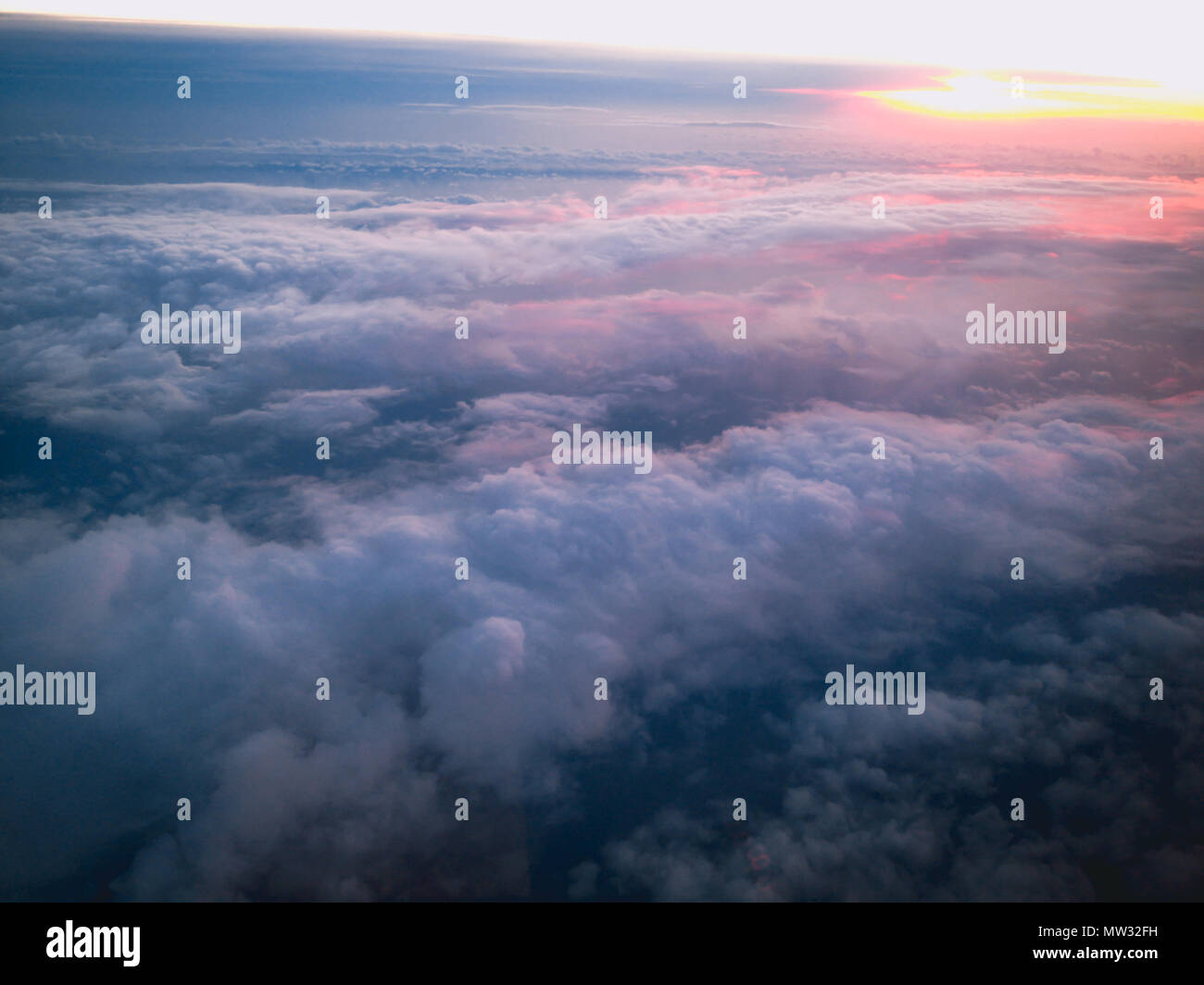 Aerial View from an Airplane Window flying over New Zealand to ...