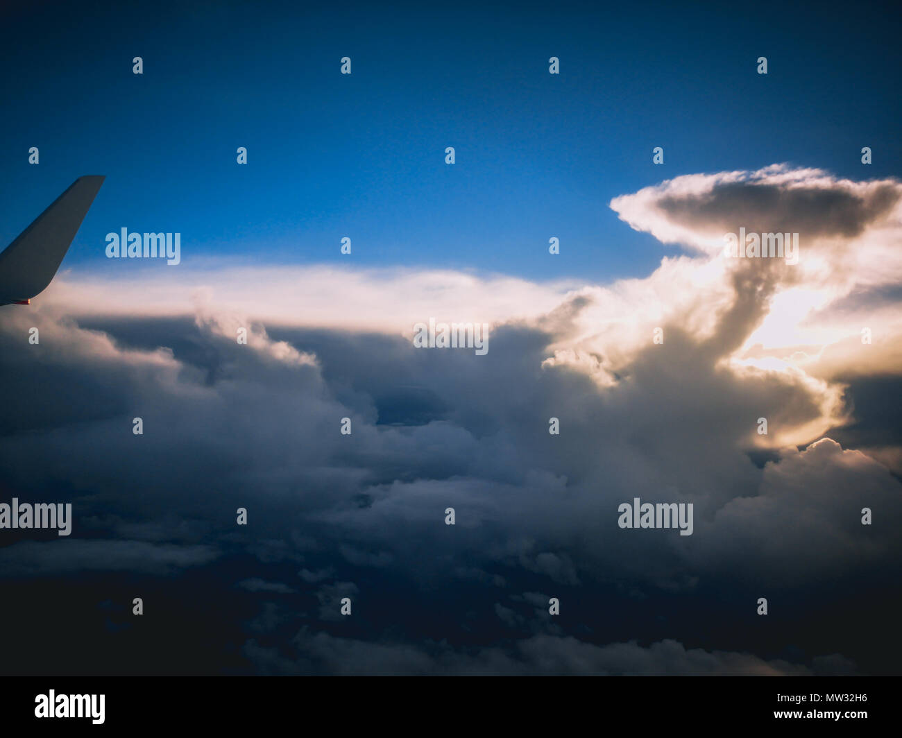 Aerial View from an Airplane Window flying over New Zealand to ...