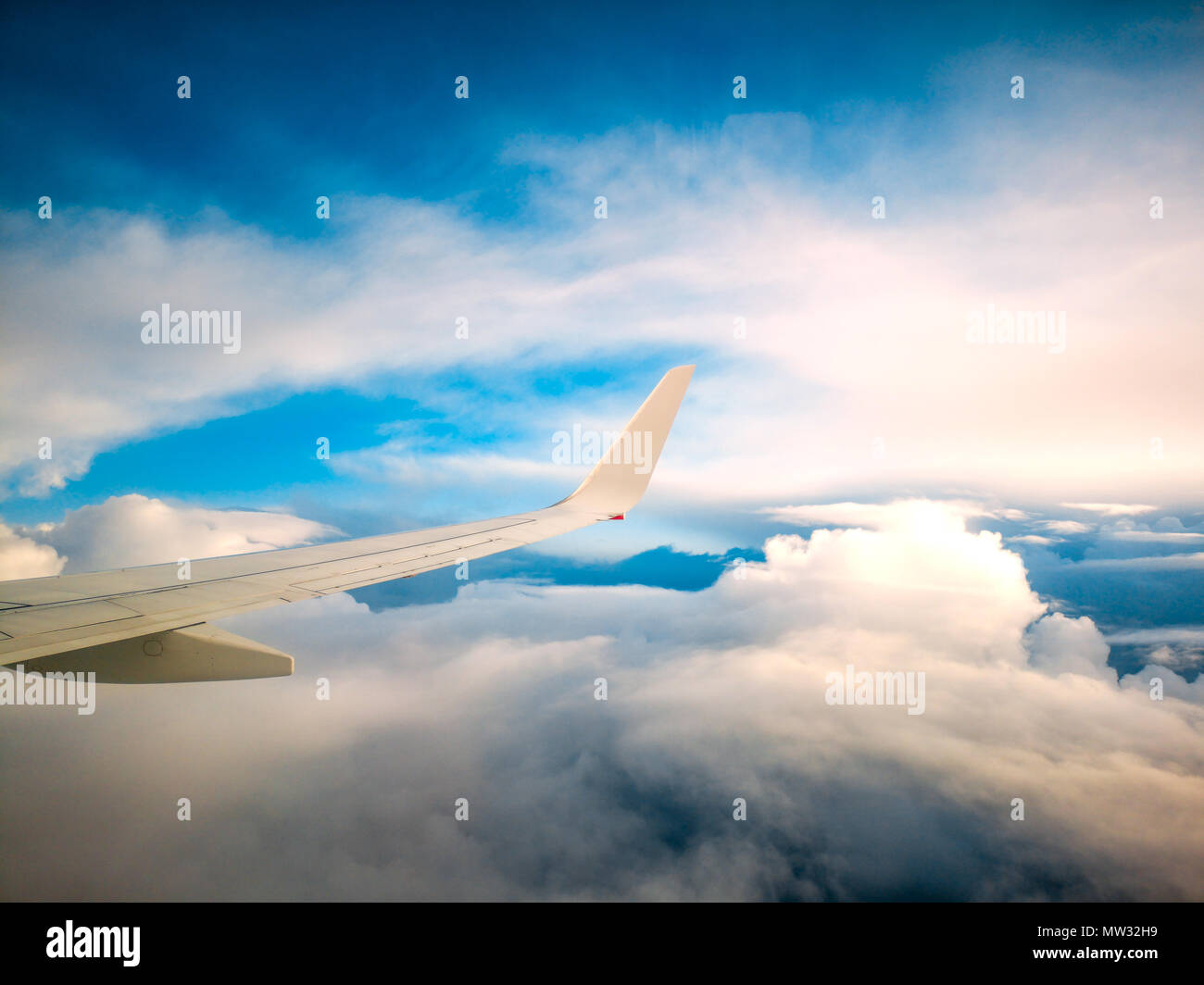 Aerial View from an Airplane Window flying over New Zealand to ...