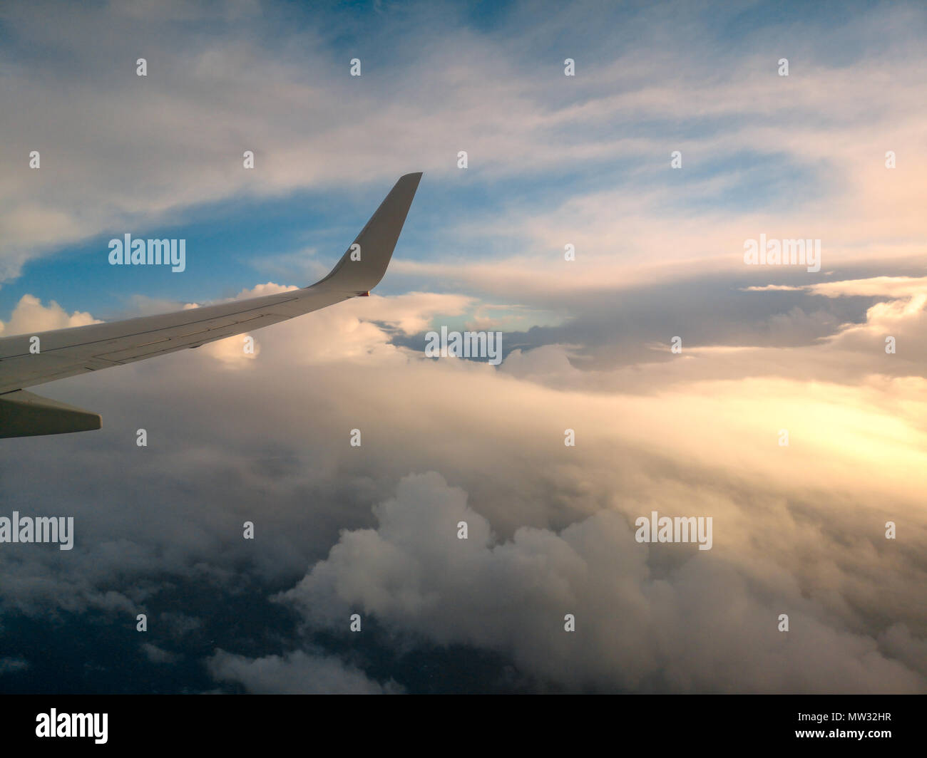 Aerial View from an Airplane Window flying over New Zealand to ...