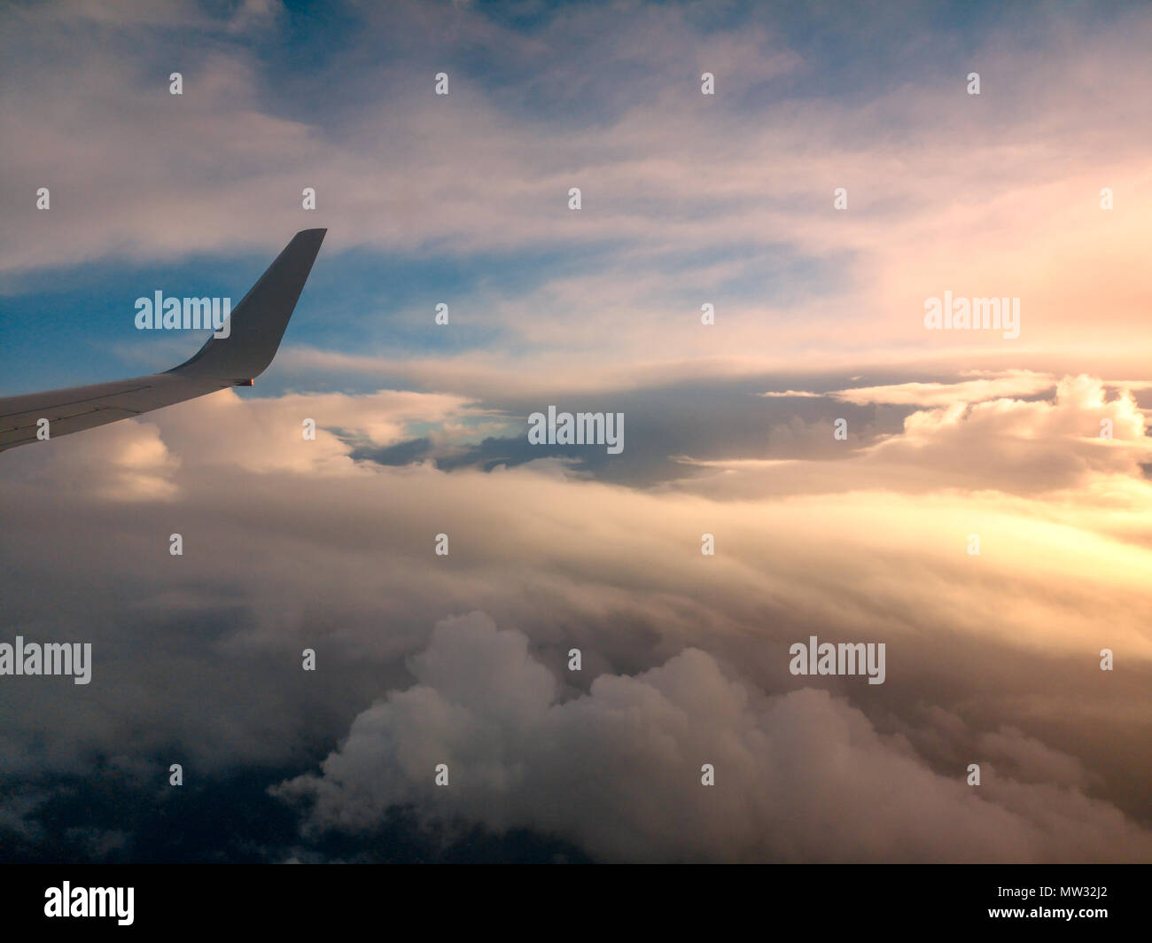 Aerial View from an Airplane Window flying over New Zealand to ...