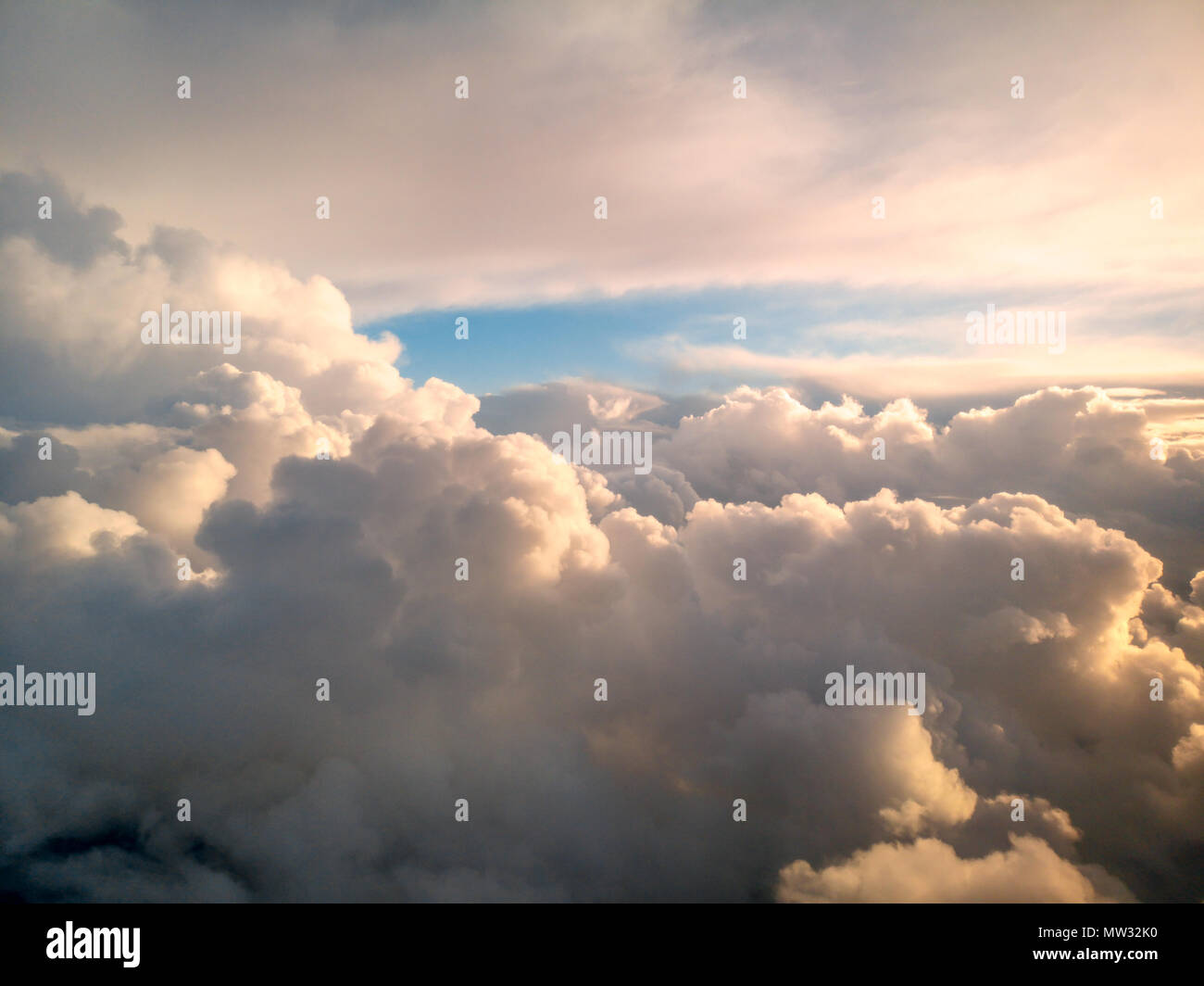 Aerial View from an Airplane Window flying over New Zealand to ...