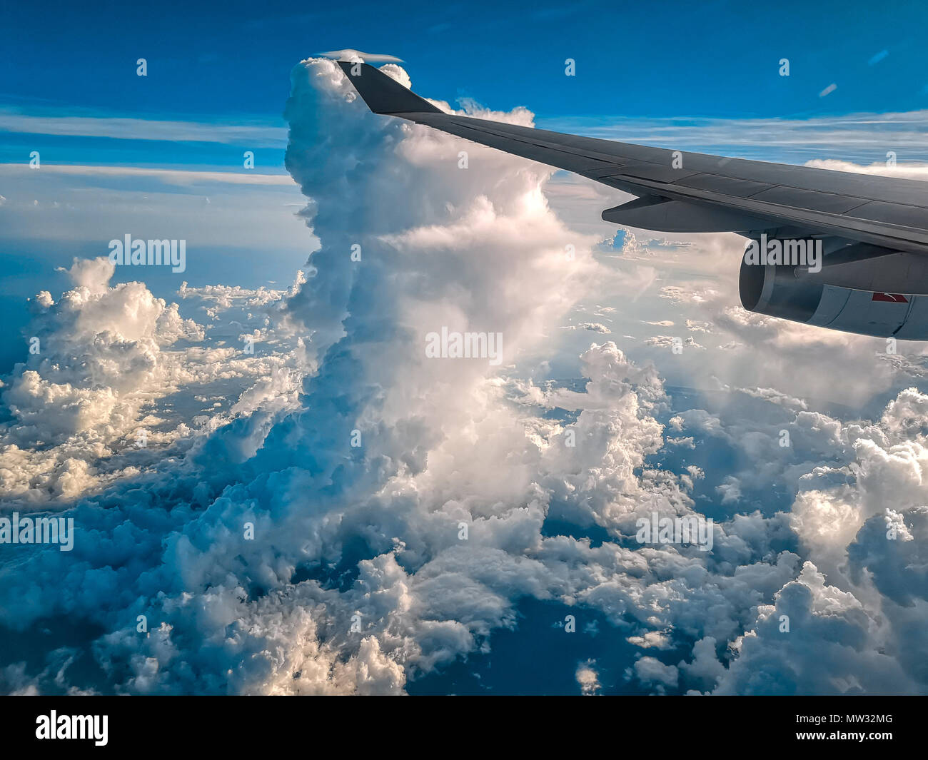 Aerial View from an Airplane Window flying over New Zealand to ...