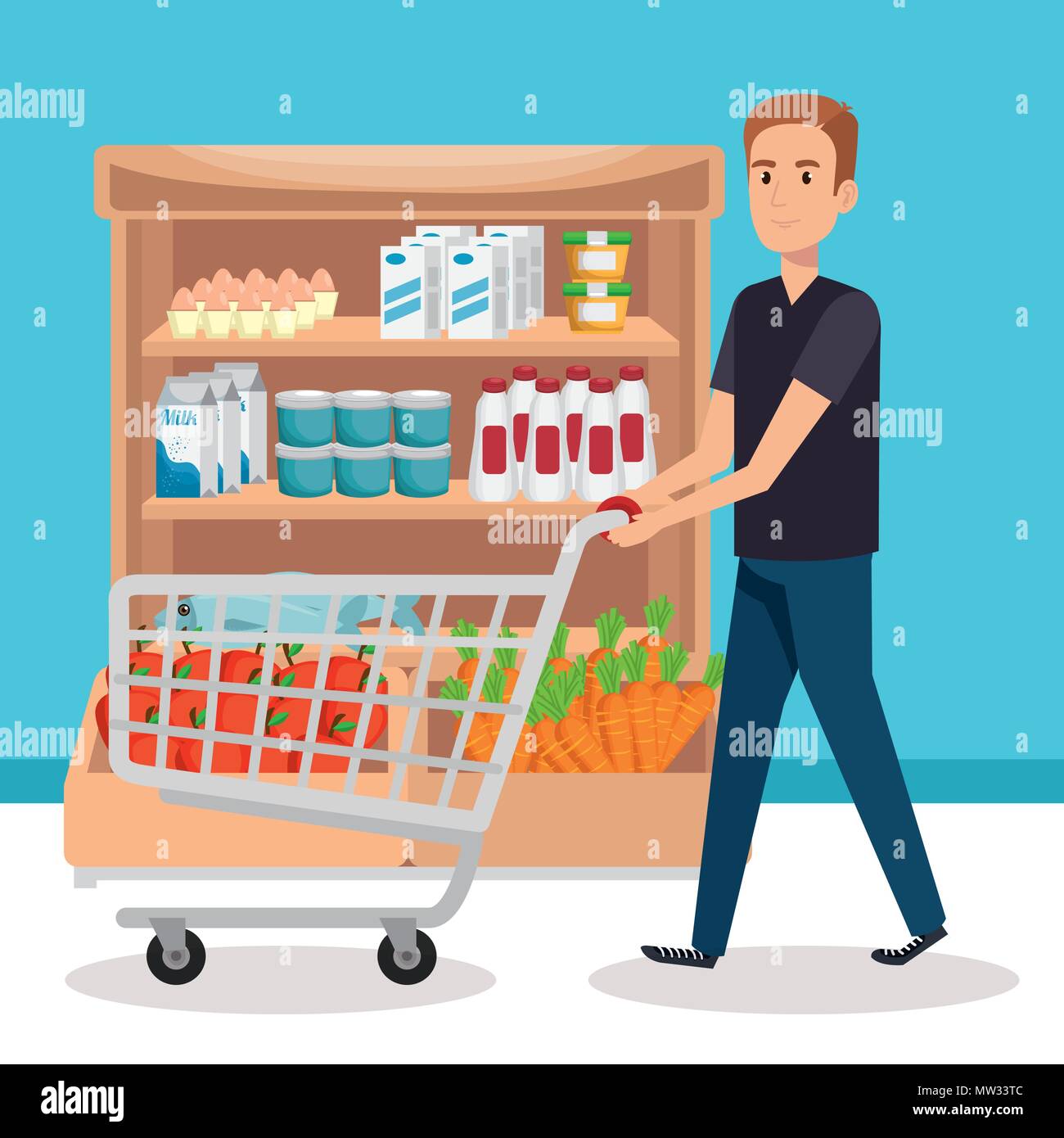 Man shop buying goods Stock Vector Images - Alamy