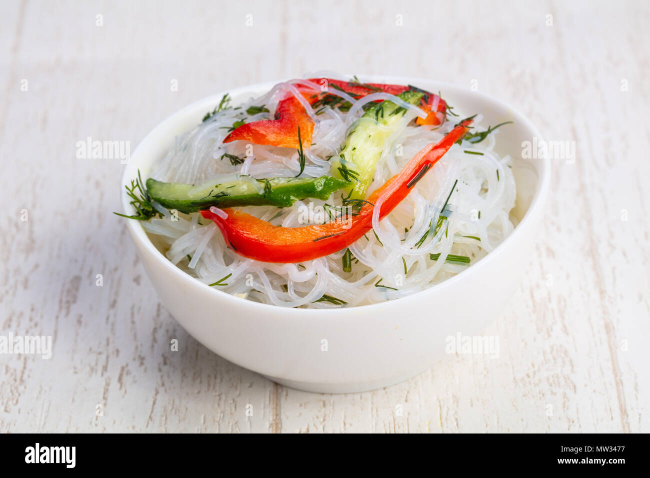 Appetizing bean noodles with vegetables Stock Photo - Alamy