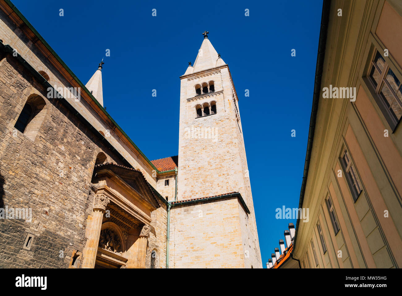Prague castle European colorful buildings in Czech Republic Stock Photo ...