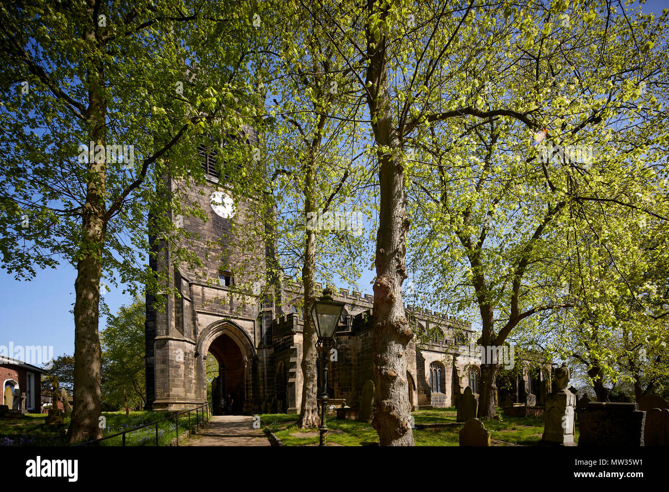 Sunny day at Cheshire East market town Sandbach, Sandbach, Saint Mary's ...