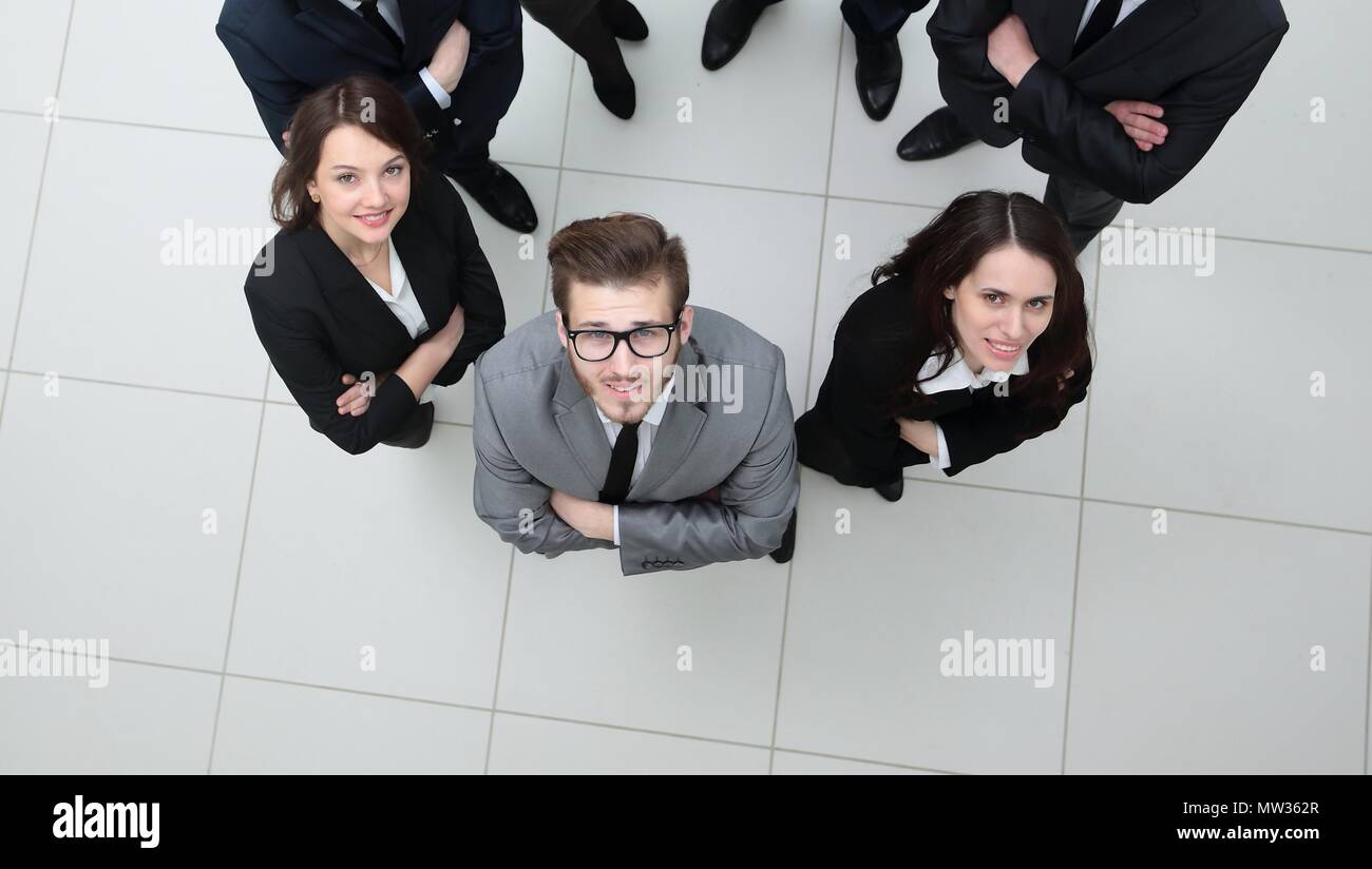 view from the top. young and promising business people Stock Photo - Alamy