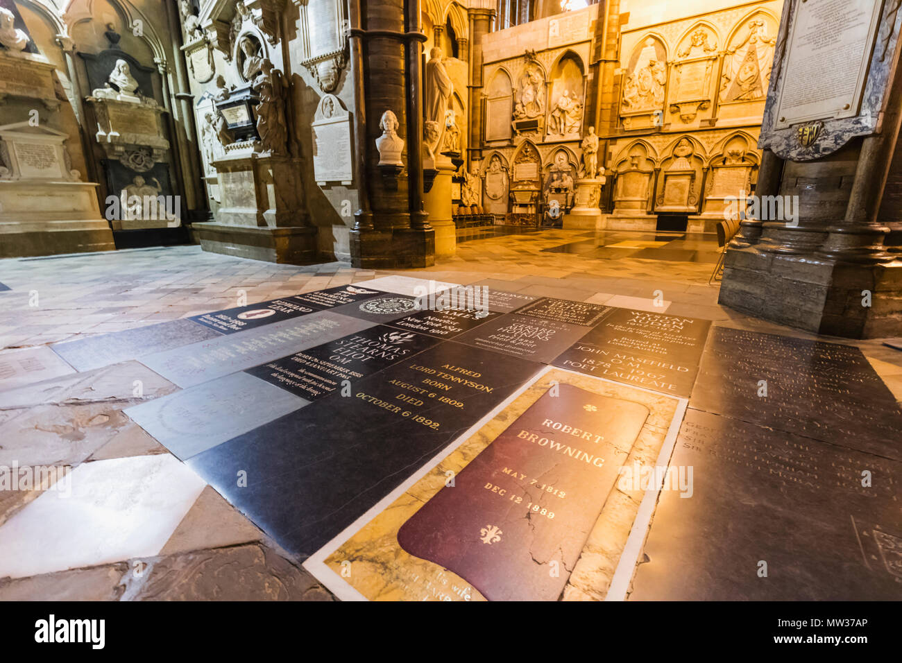 England, London, Westminter, Westminster Abbey, Poets Corner Stock ...