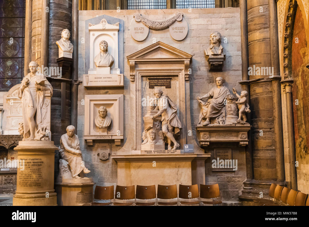 England, London, Westminter, Westminster Abbey, Poets Corner Stock ...