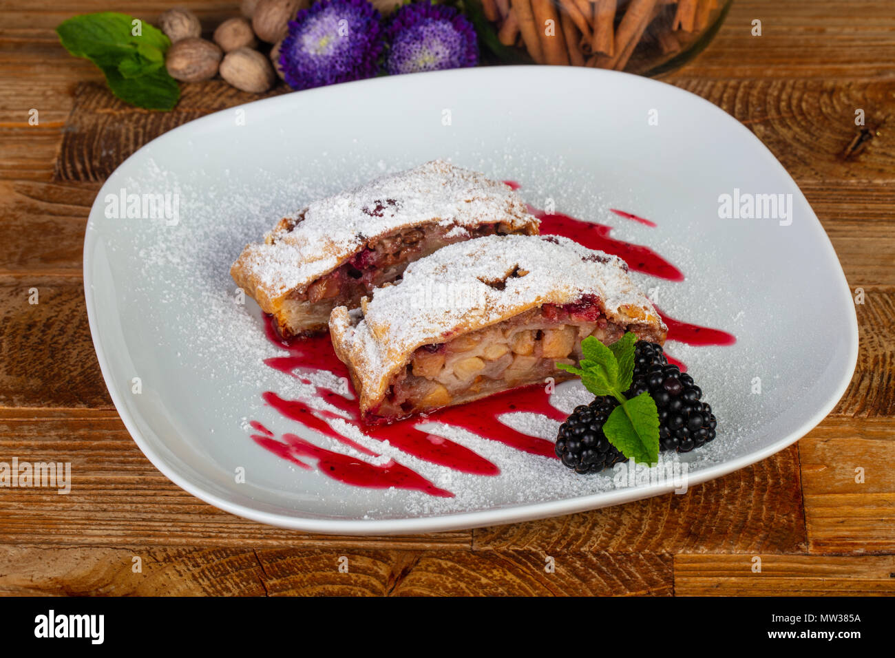 Blackberry apple strudel hi-res stock photography and images - Alamy